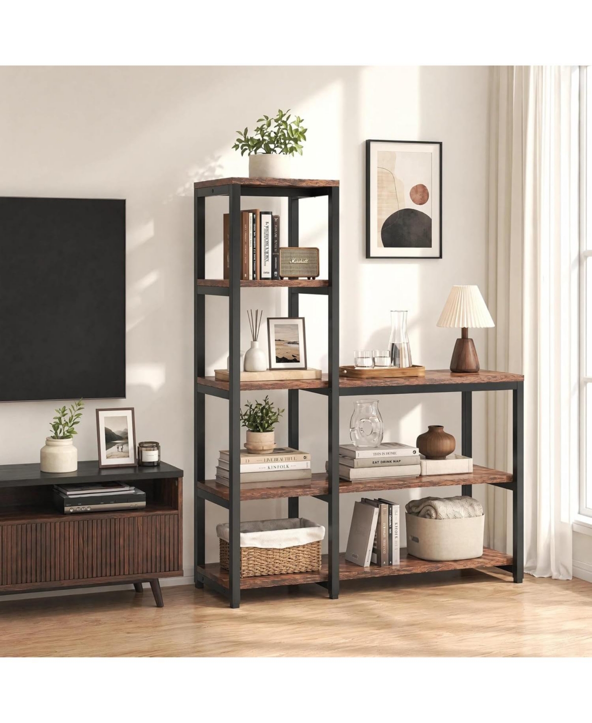 Click here for Tribesigns 5-Tier L-Shaped Corner Bookcase with St... prices