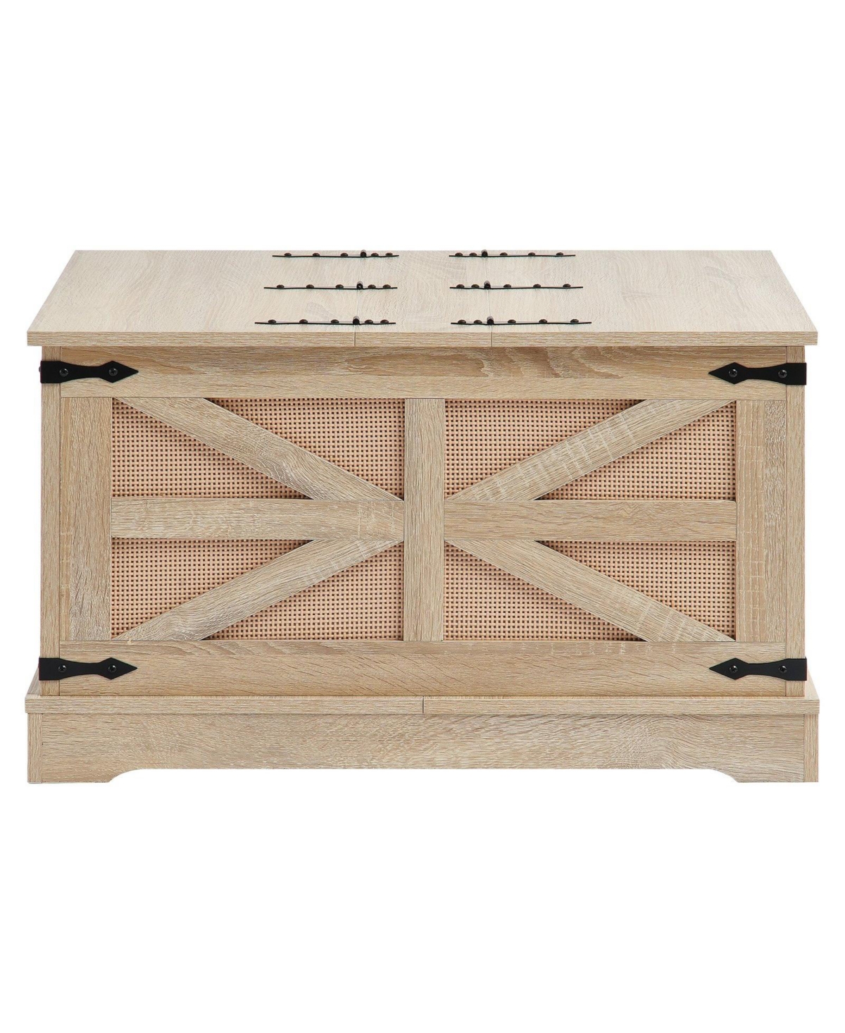 Click here for Slickblue Square Coffee Table with Pe Rattan Stora... prices