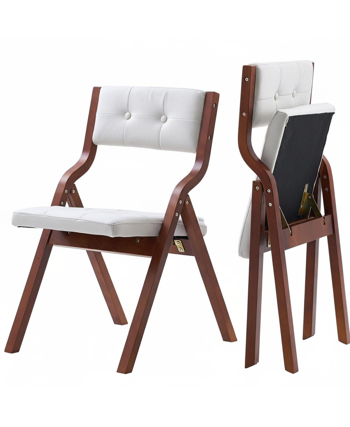 Click here for Gouun Wooden Folding Chairs Set of 2 with Padded C... prices