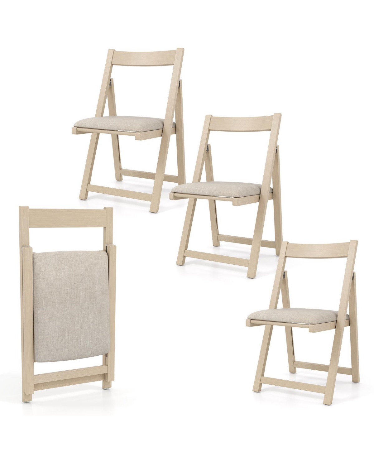 Click here for Gouun Folding Upholstered Dining Chairs Set of 4 w... prices