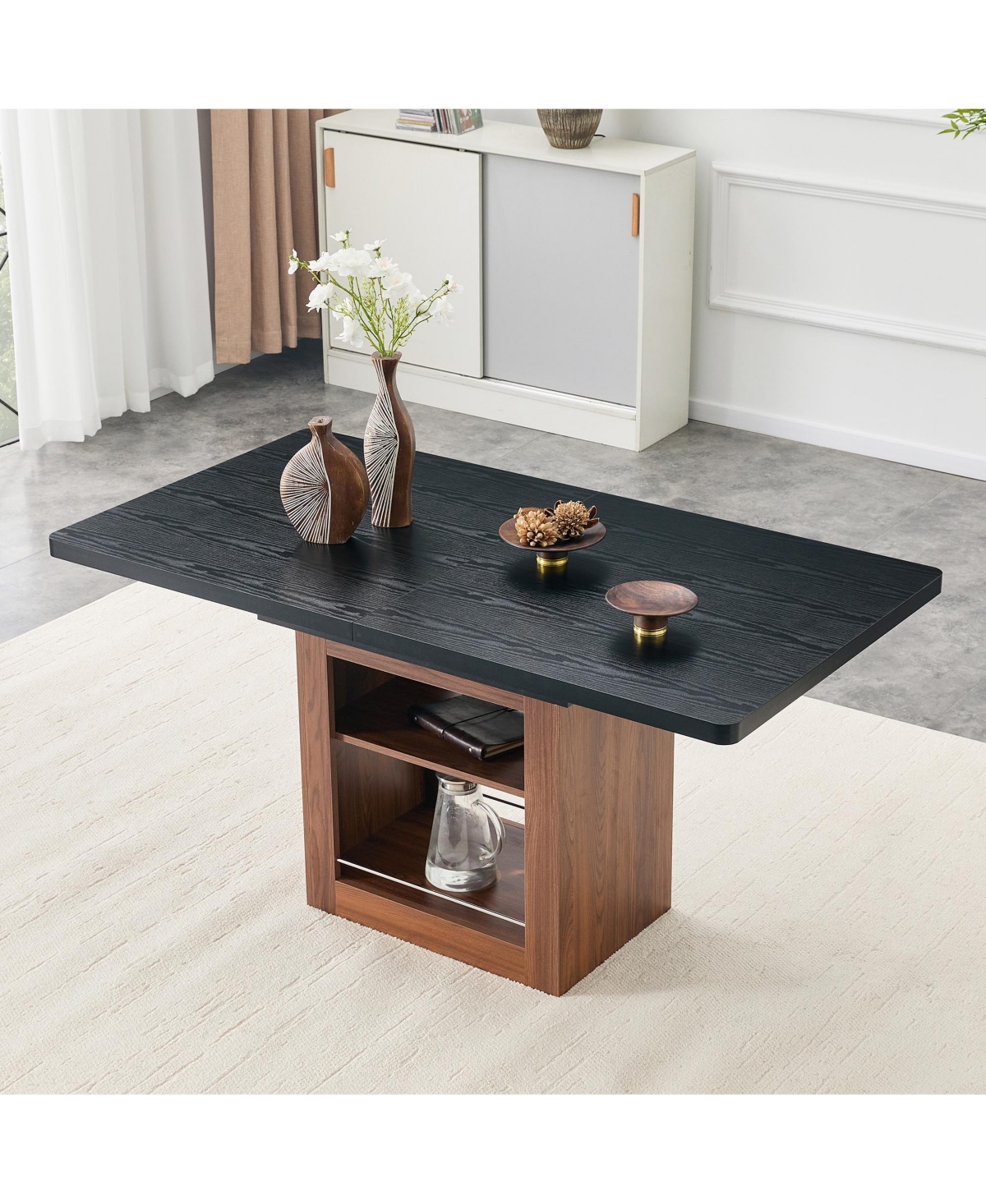 Click here for Clihome Extendable Dining Table with Storage  59 t... prices