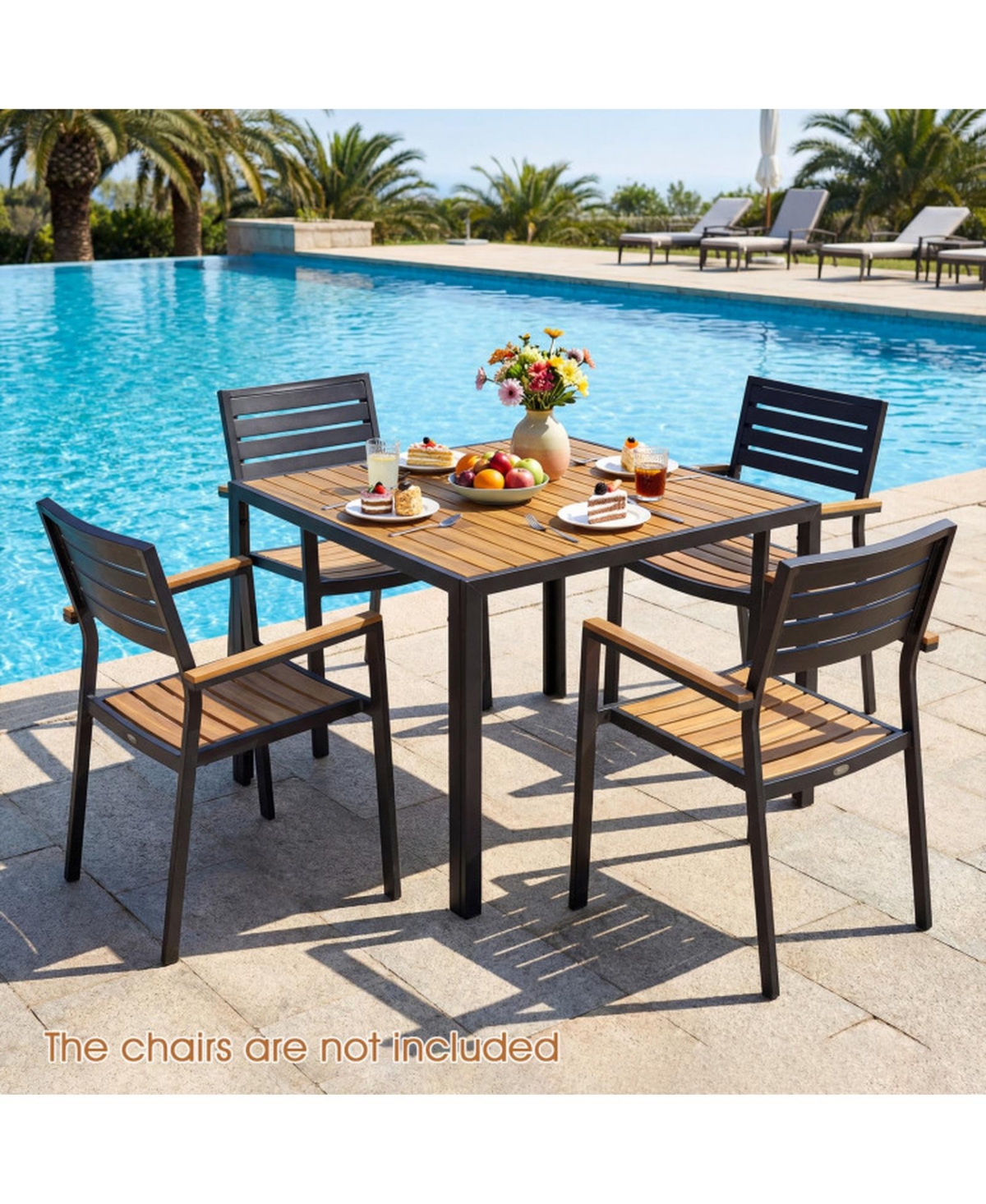 Click here for Gouun 36 in Square Acacia Wood Outdoor Dining Tabl... prices