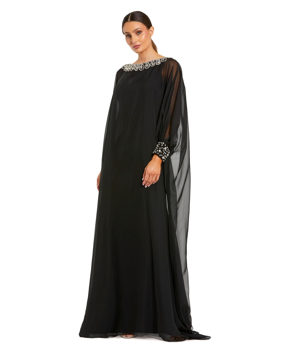 Click here for Mac Duggal Womens Chiffon Long Sleeve Kaftan Gown... prices