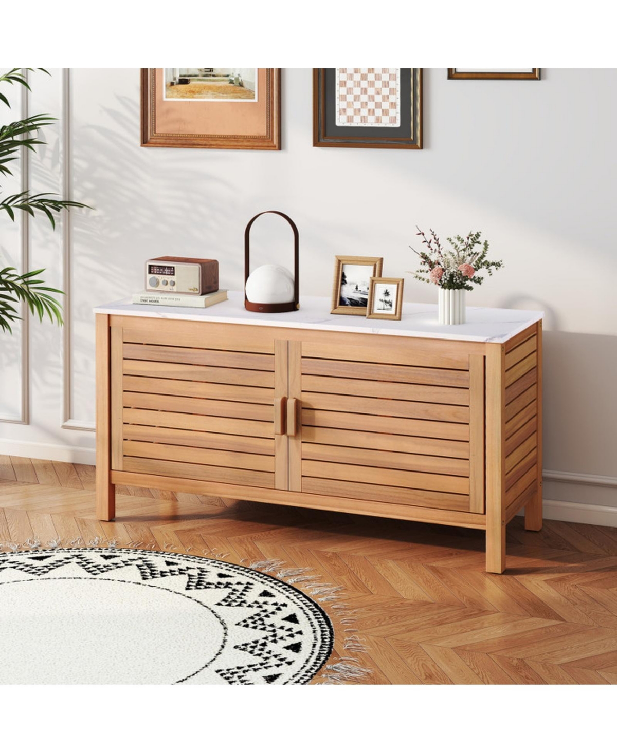 Click here for Gouun 2-Door Acacia Wood Patio Storage Cabinet wit... prices