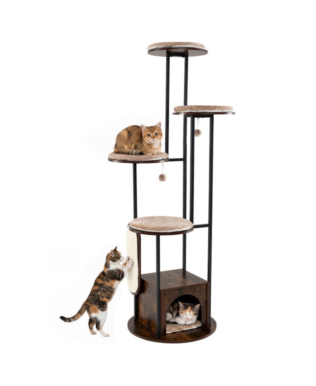 Click here for Sugift 72-in Tall Multi-Level Cat Condo with Top P... prices
