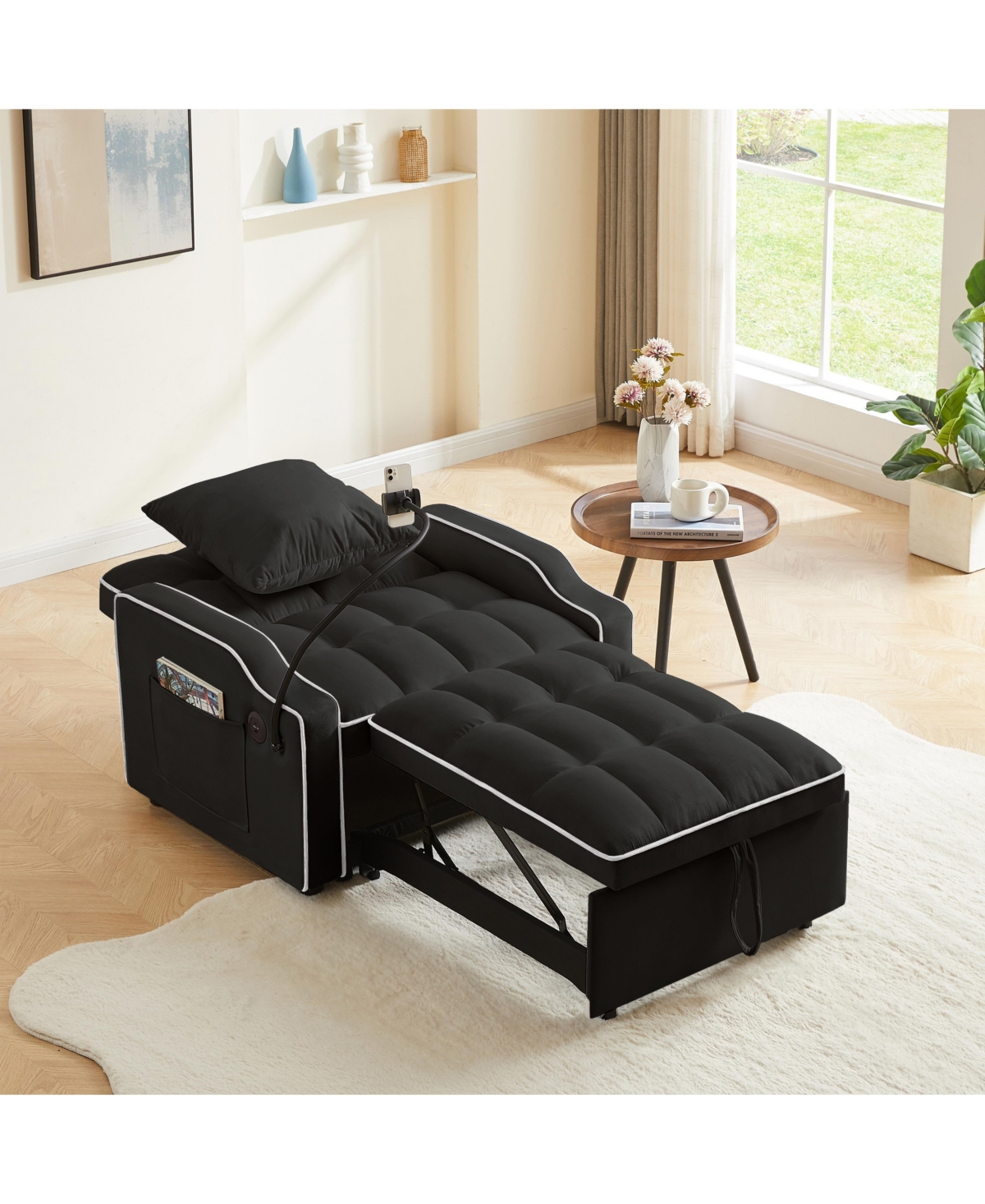 Click here for Clihome 3 In 1 Convertible Sleeper Sofa Chair Bed... prices