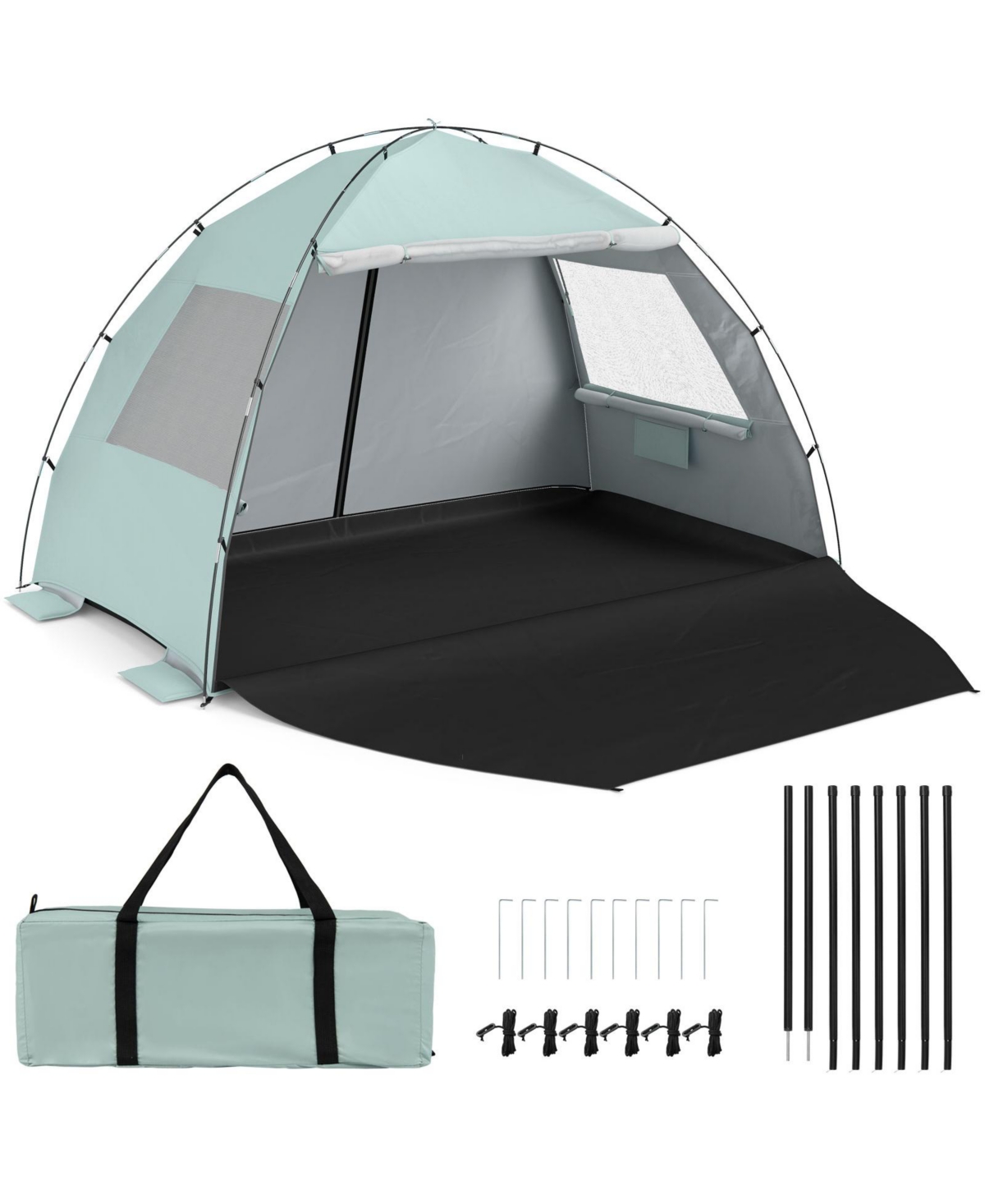 Click here for Costway Beach Tent Sun Shelter with Canopy Pop-Up... prices