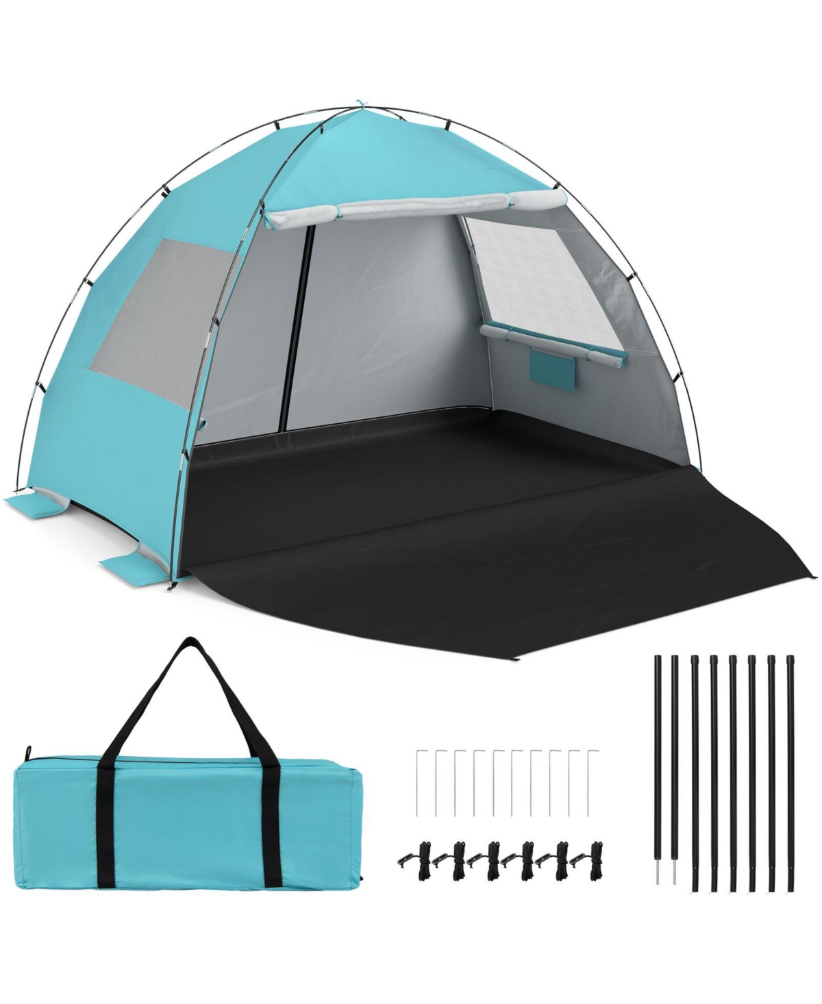 Click here for Costway Beach Tent Sun Shelter with Canopy Pop-Up... prices