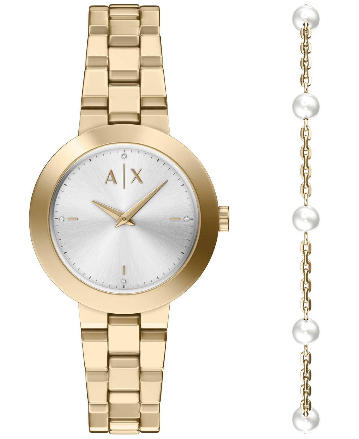 Click here for Armani Exchange Womens Quartz Two Hand Gold Stainl... prices