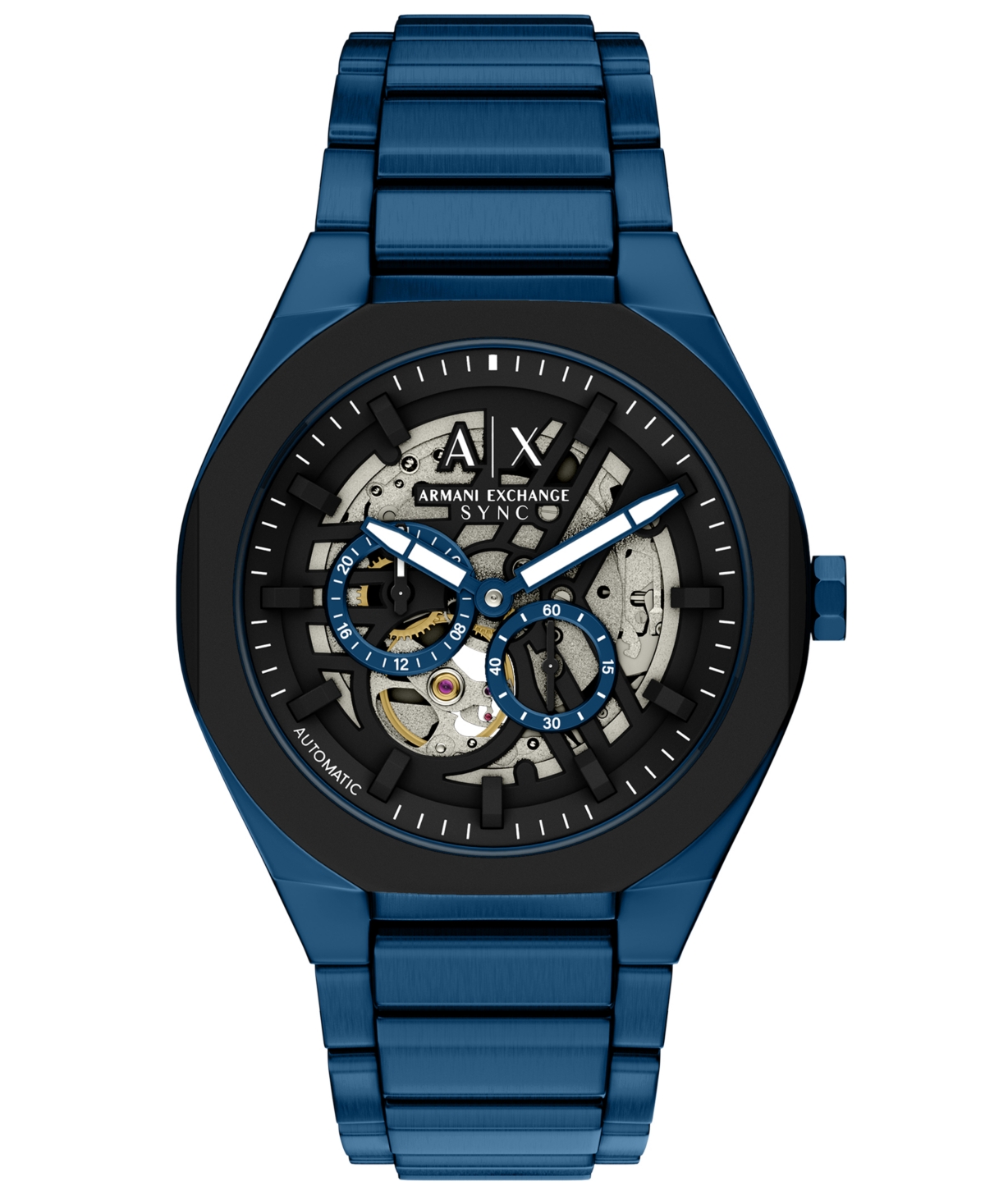 Click here for Armani Exchange Mens Sync Automatic Blue Stainless... prices