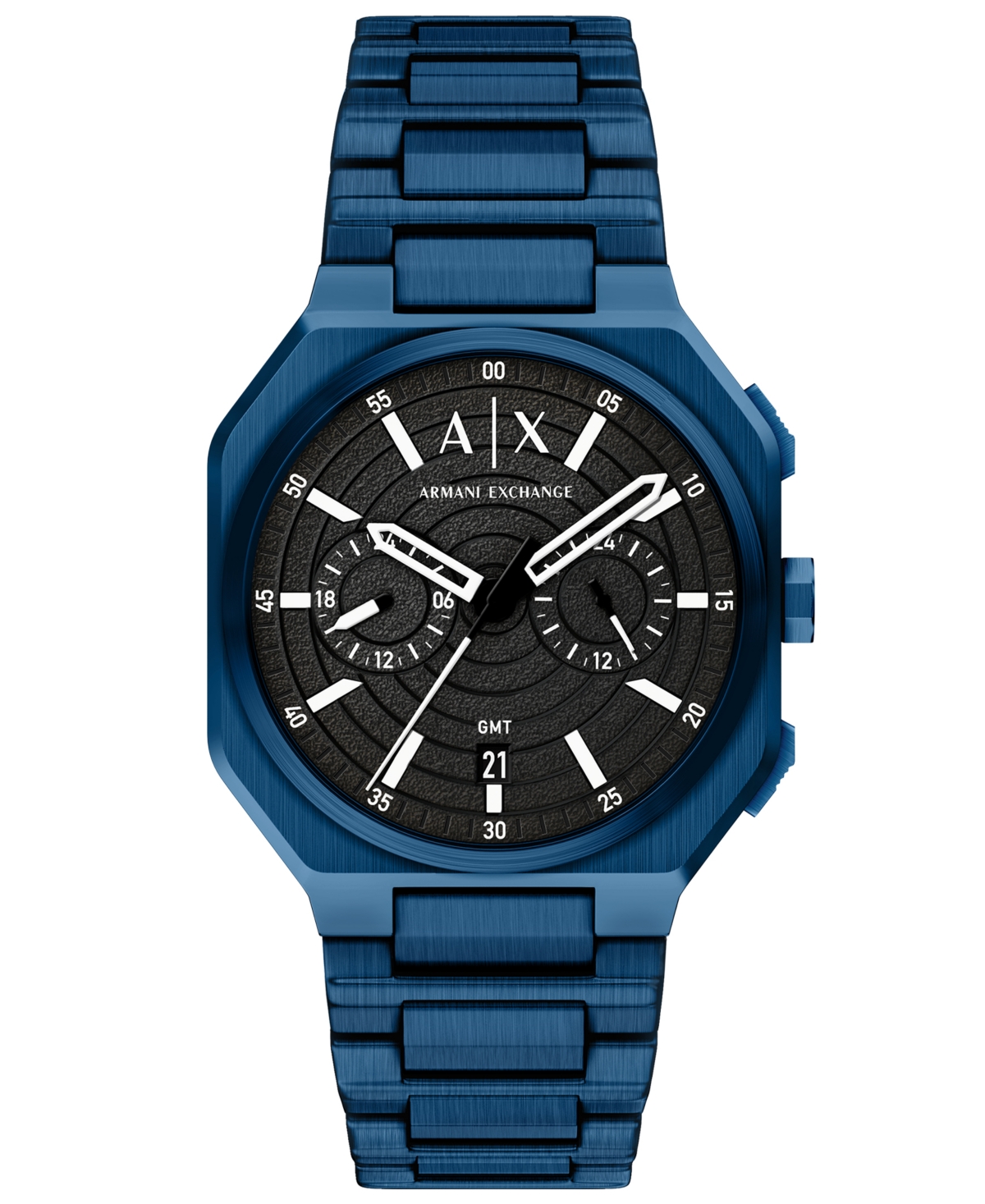 Click here for Armani Exchange Mens Quartz Dual Time Blue Stainle... prices