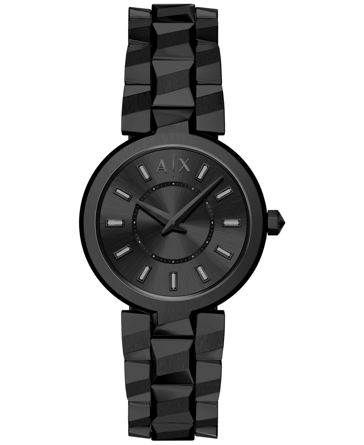 Click here for Armani Exchange Womens Quartz Two Hand Black Stain... prices