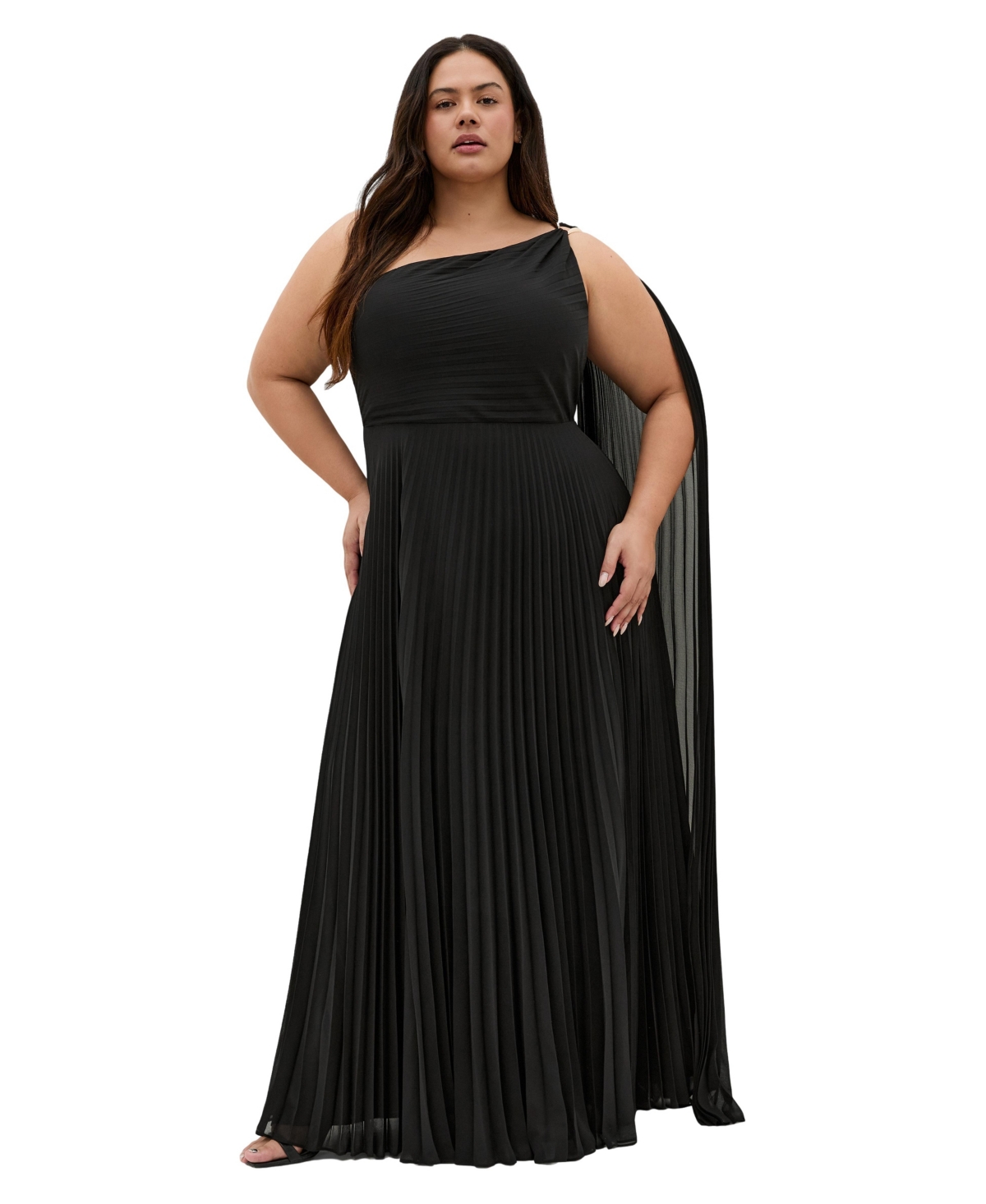 Click here for City Chic Plus Size Eloura One Shoulder Pleat Maxi... prices