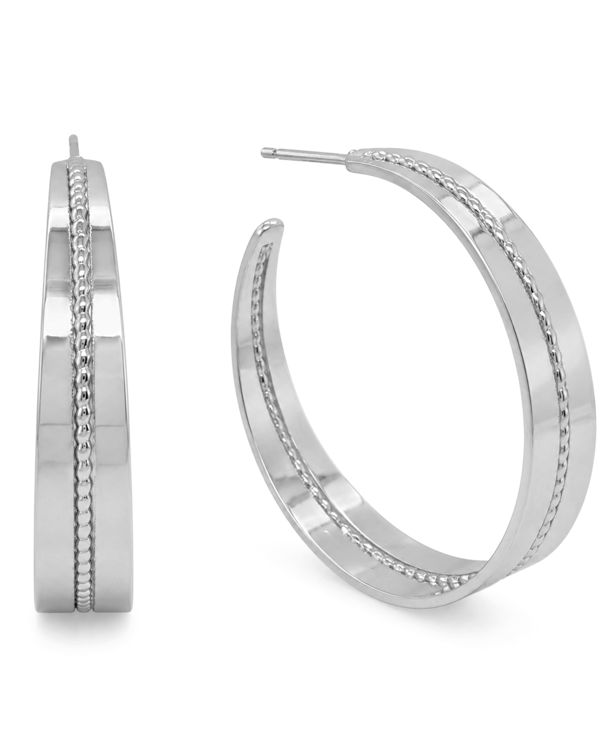 Click here for And Now This Graduated C Silver Plated Hoop Earrin... prices