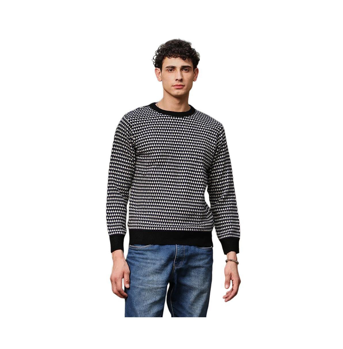 Click here for Campus Sutra Mens Contrast-Jacquard Knit Pullover... prices
