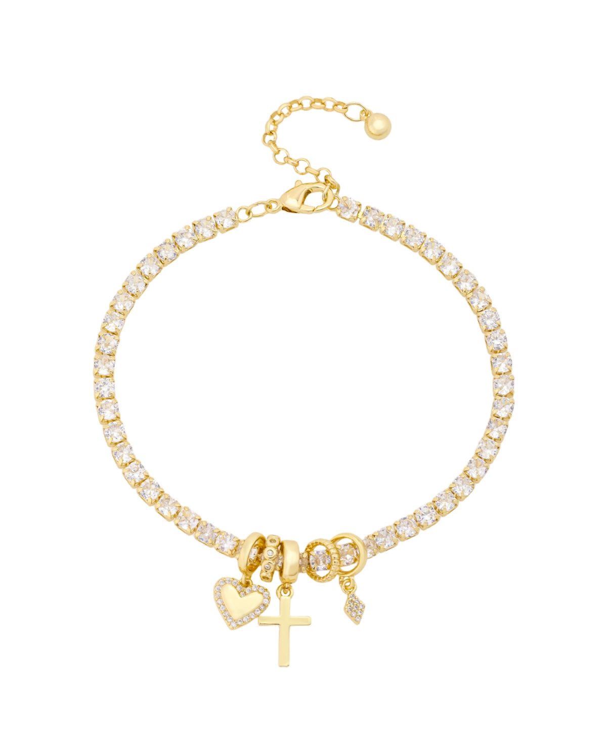 Click here for Unwritten Cubic Zirconia Gold-Plated Cross and Hea... prices