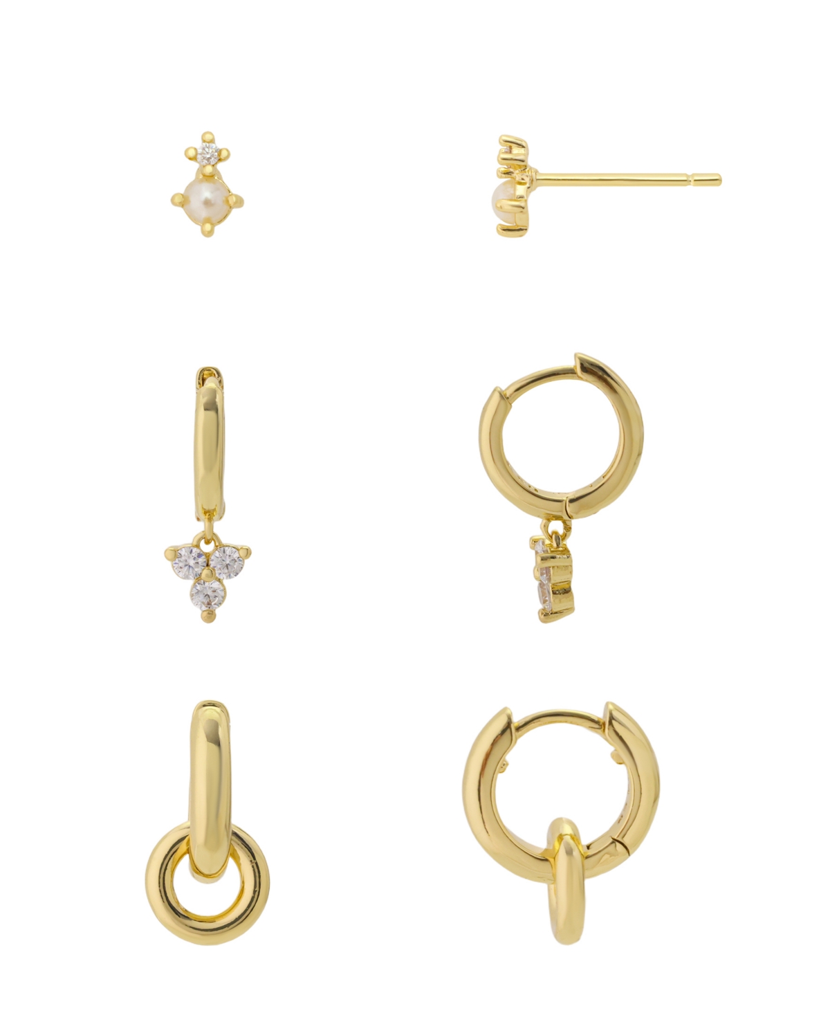 Click here for Unwritten Cubic Zirconia Gold-Plated Stud with Duo... prices
