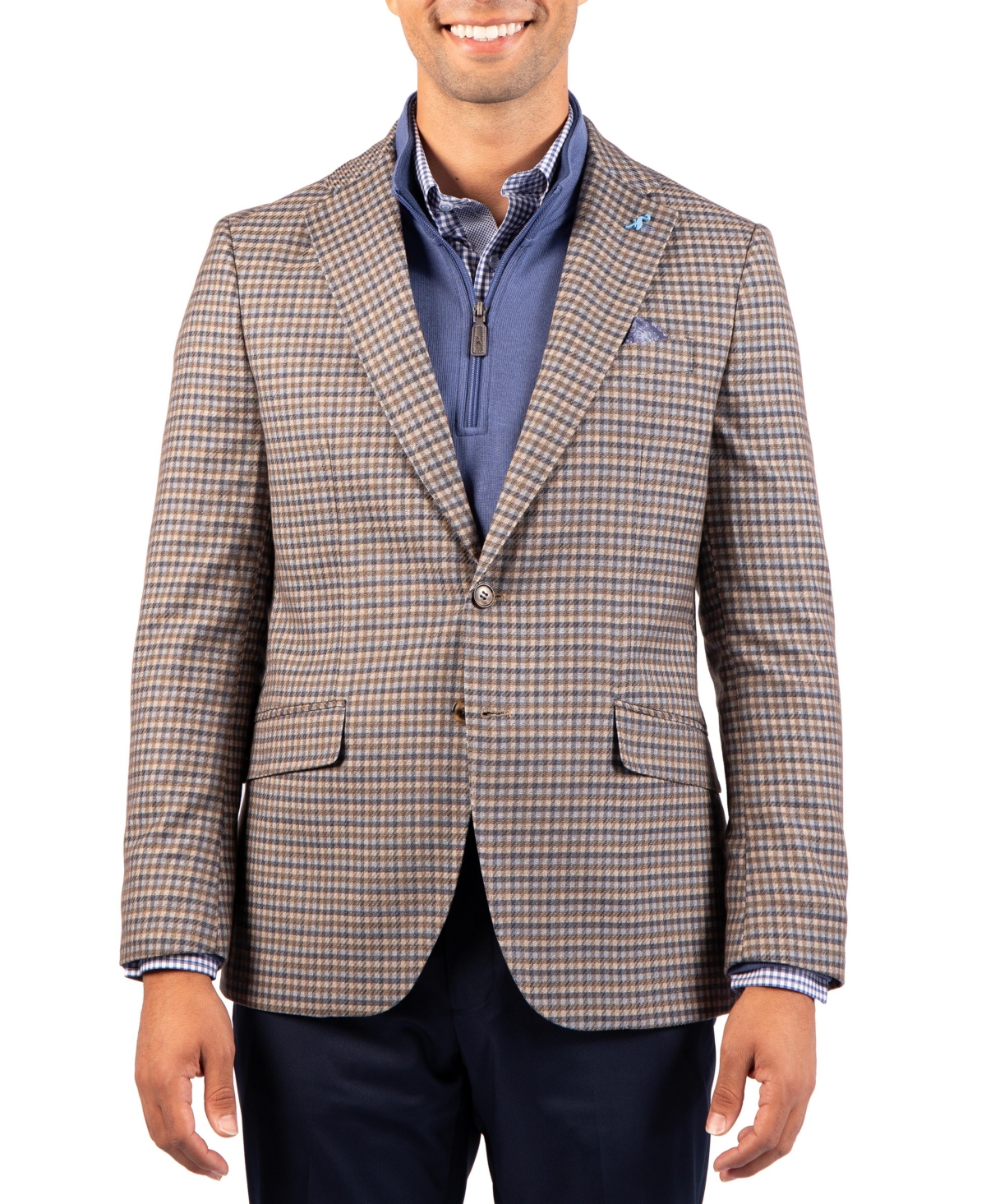 Click here for TailorByrd Mens Textured Gingham Check Sport Coat... prices