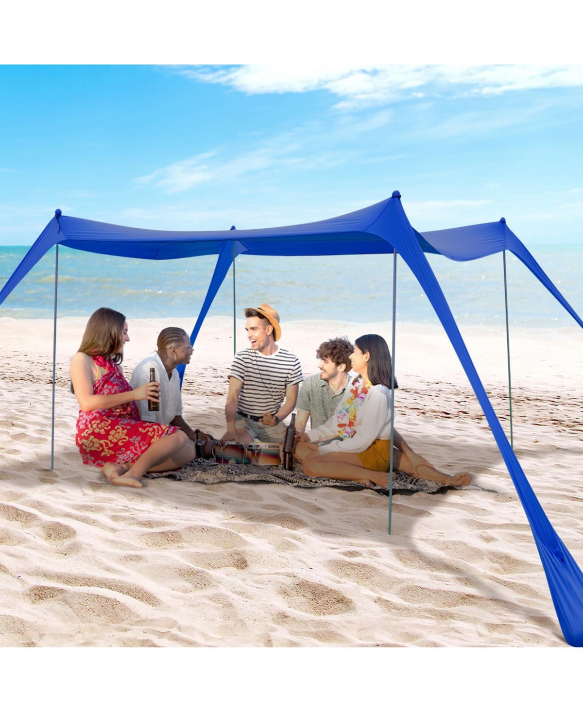Click here for Aofar Beach Tent Sun Shade Pop Up Shelter 4 Poles... prices