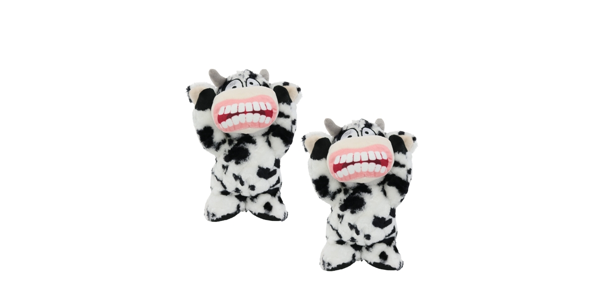Click here for Mighty Angry Animals Cow 2 Pack  Durable Plush Squ... prices