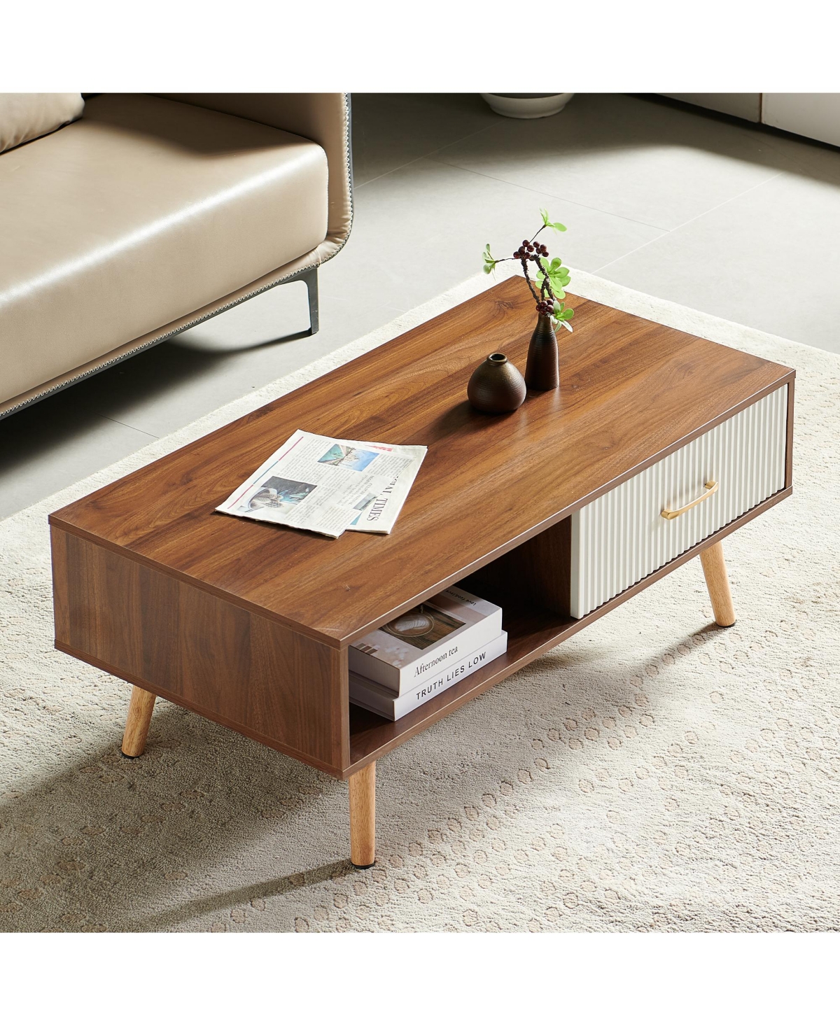 Click here for Flynama 40.94 Rectangle Coffee Table with Drawer... prices