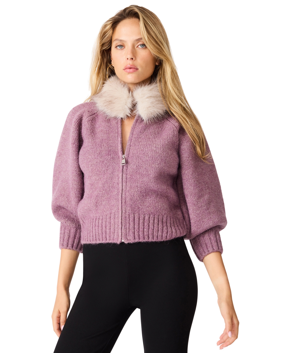Click here for Steve Madden Womens Odessa Fitted Full-Zip Cardiga... prices