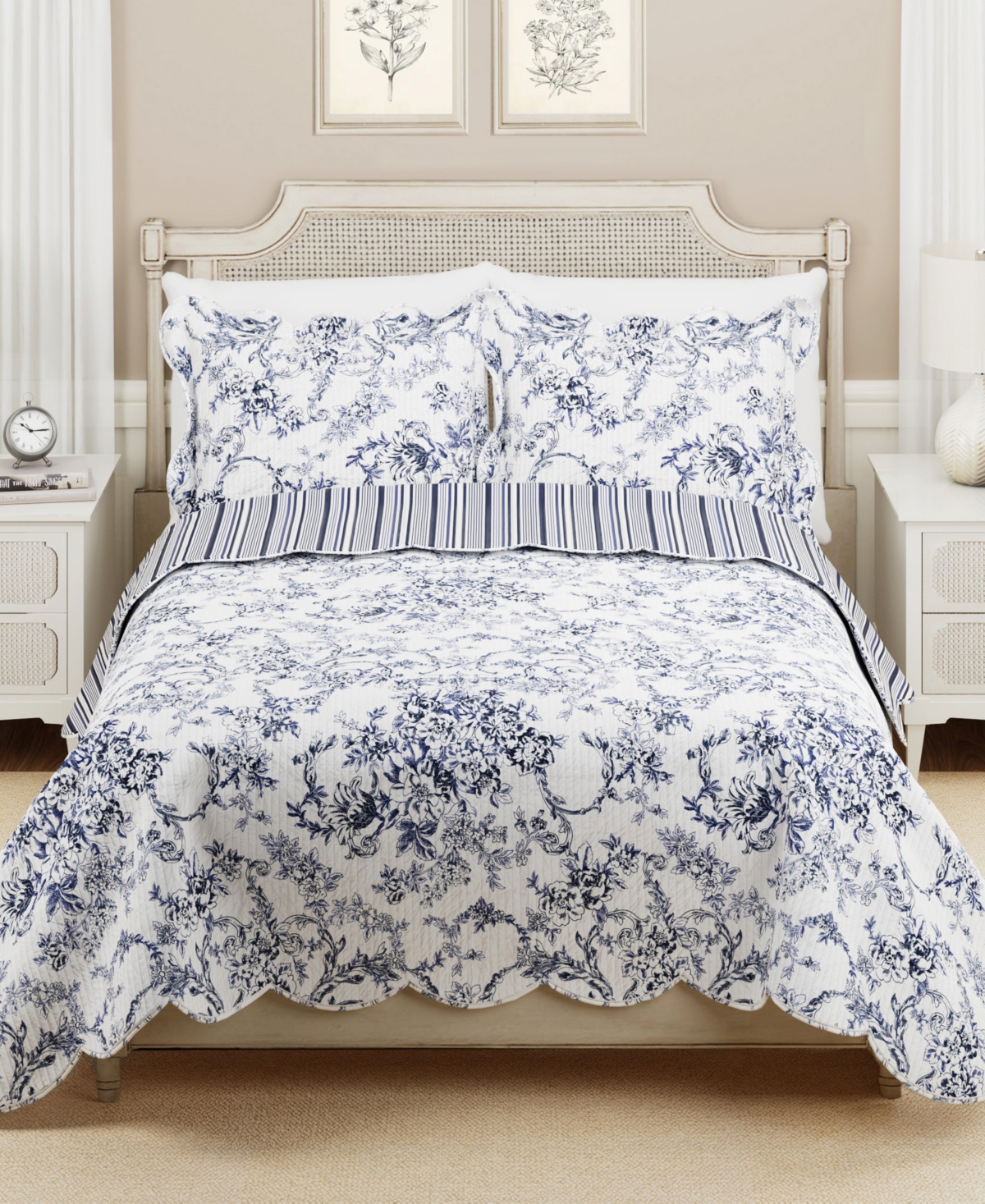 Click here for Modern Heirloom Garden Toile Reversible 3-Piece Qu... prices