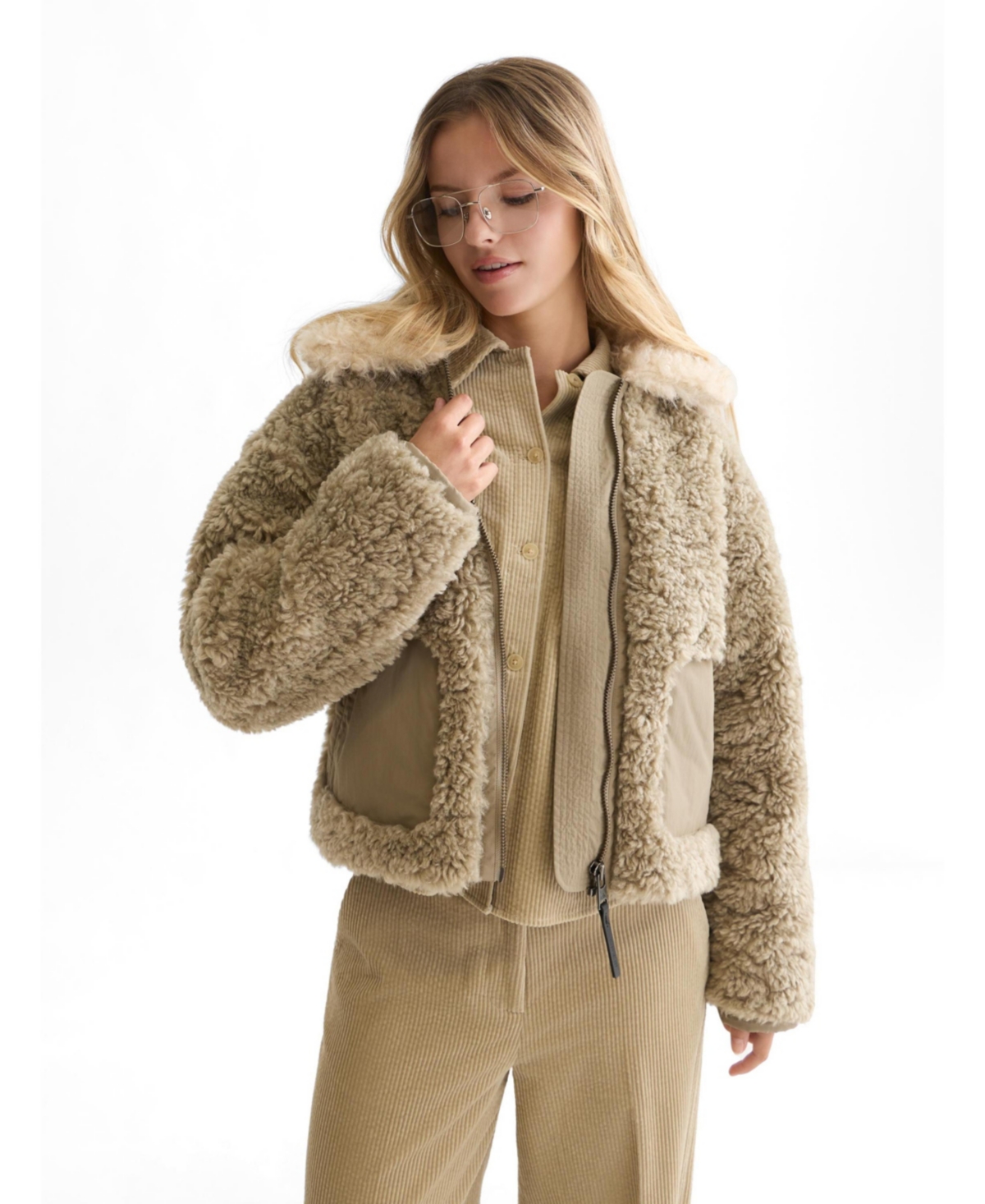 Click here for Scotch & Soda Womens Faux Fur Short Jacket - Alumi... prices