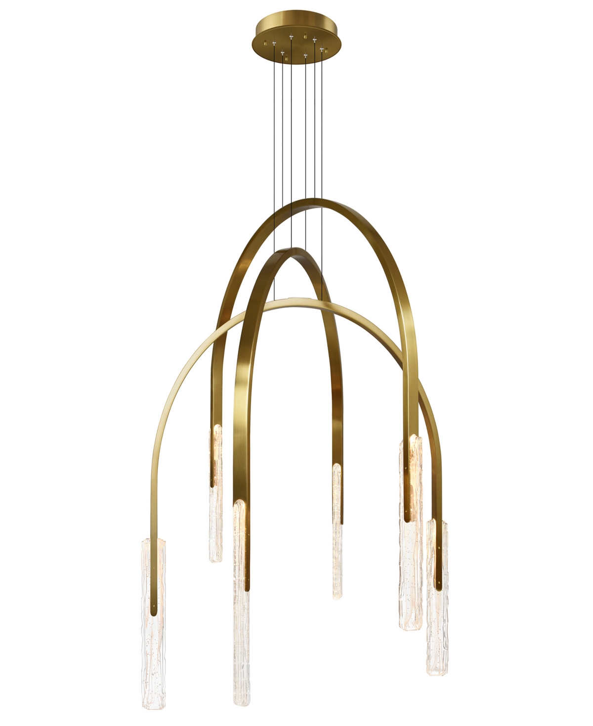 Click here for Cwi Lighting Curva 38 Metal Chandelier - Brass prices
