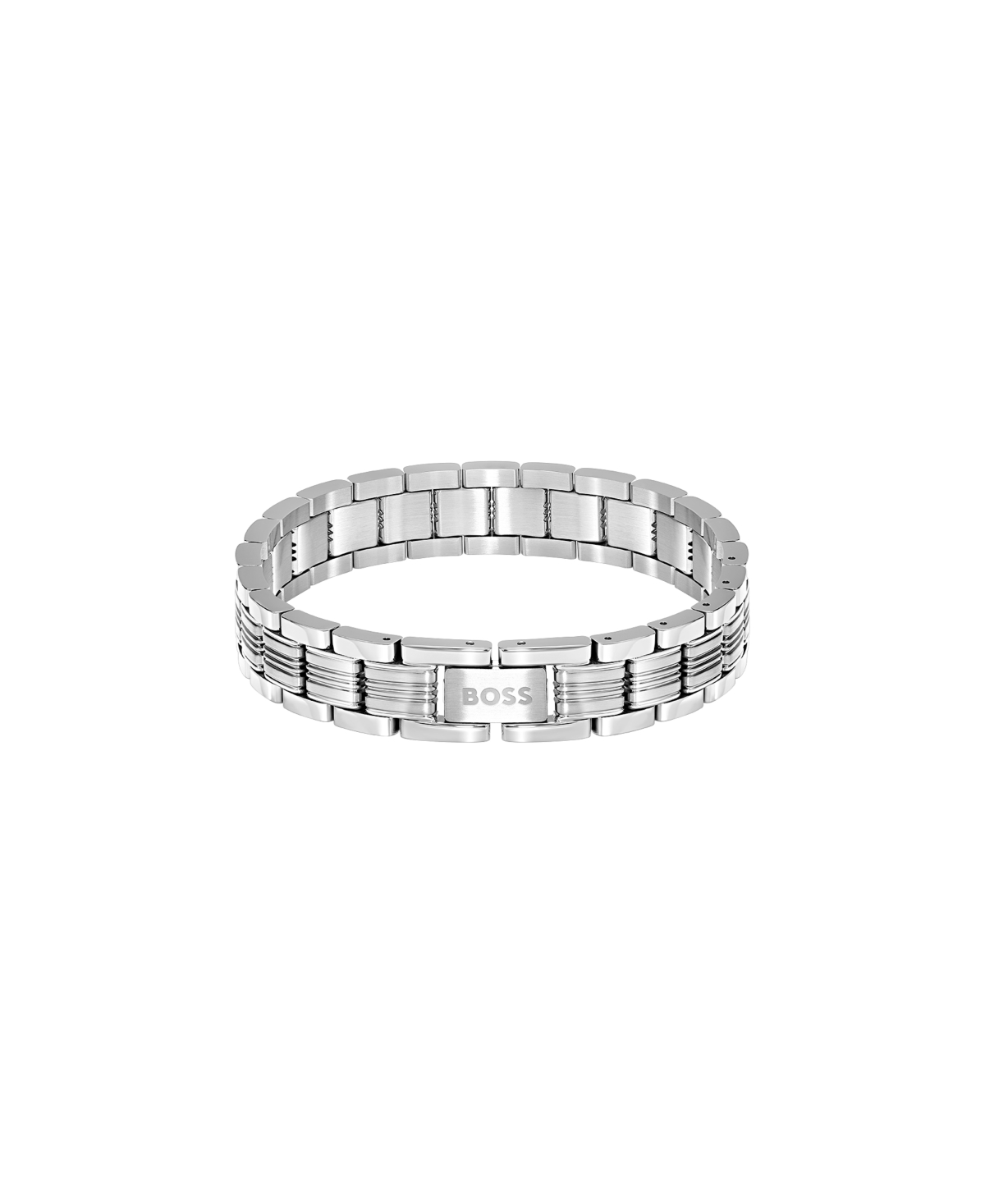 Click here for Hugo Boss Mens Boss Emblem Stainless Steel Bracele... prices