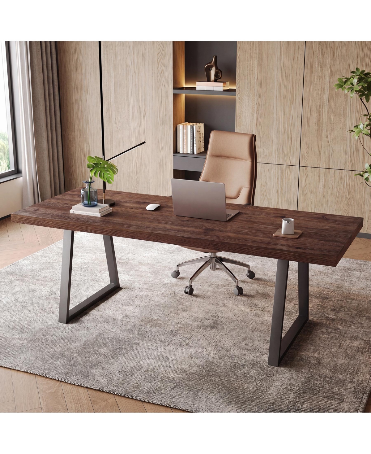 Click here for Tribesigns 63 Industrial Executive Desk  Solid Woo... prices
