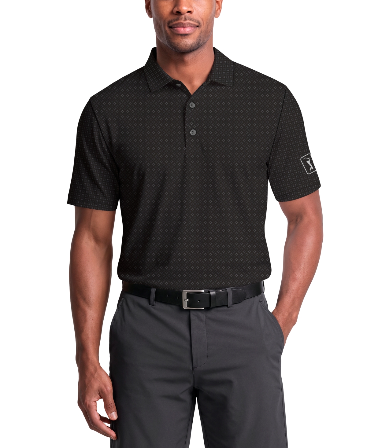 Click here for Pga Tour Mens Essential Geo Print Golf Polo Shirt... prices