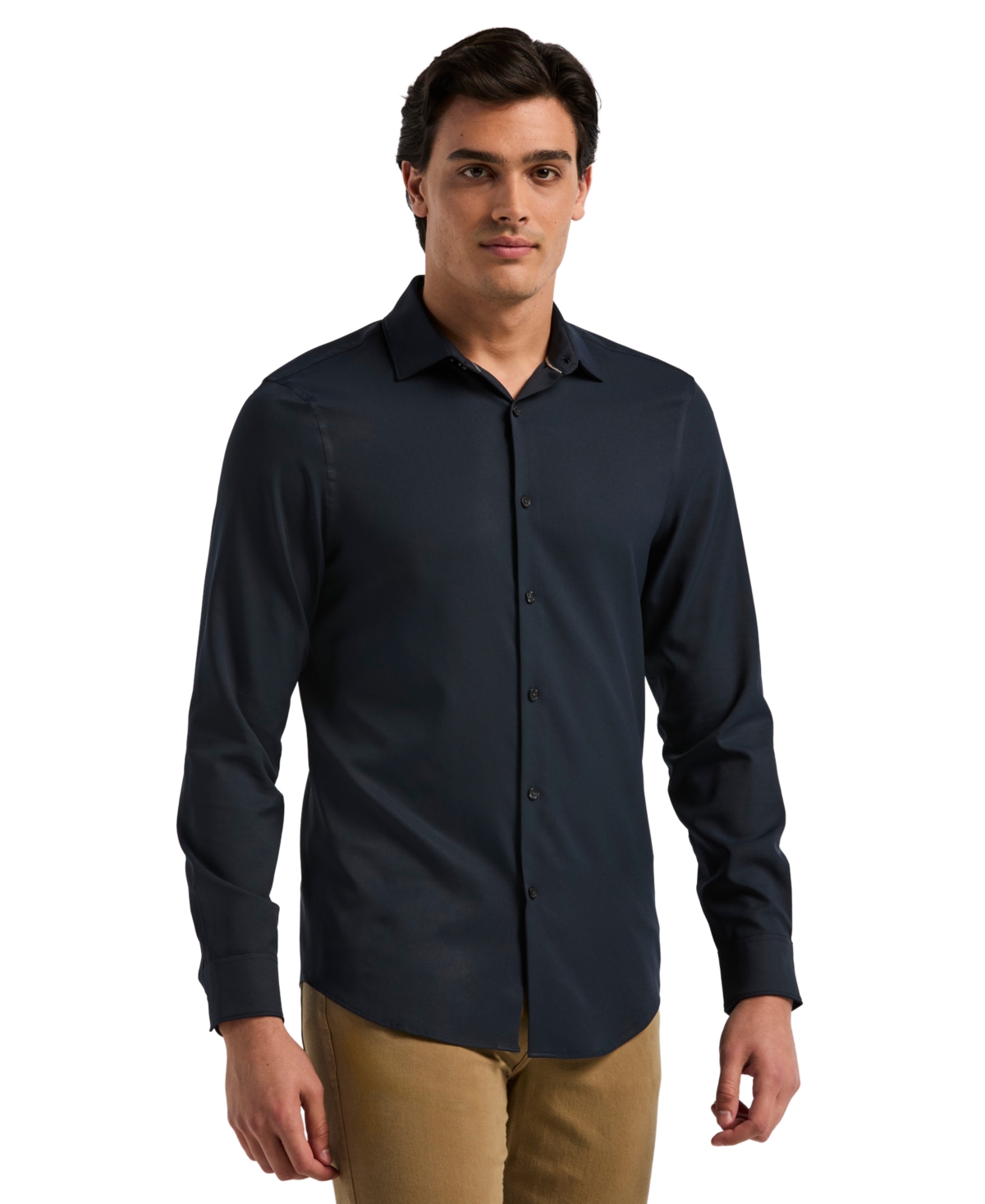 Click here for Perry Ellis Mens Slim-Fit Stretch Solid Button-Dow... prices