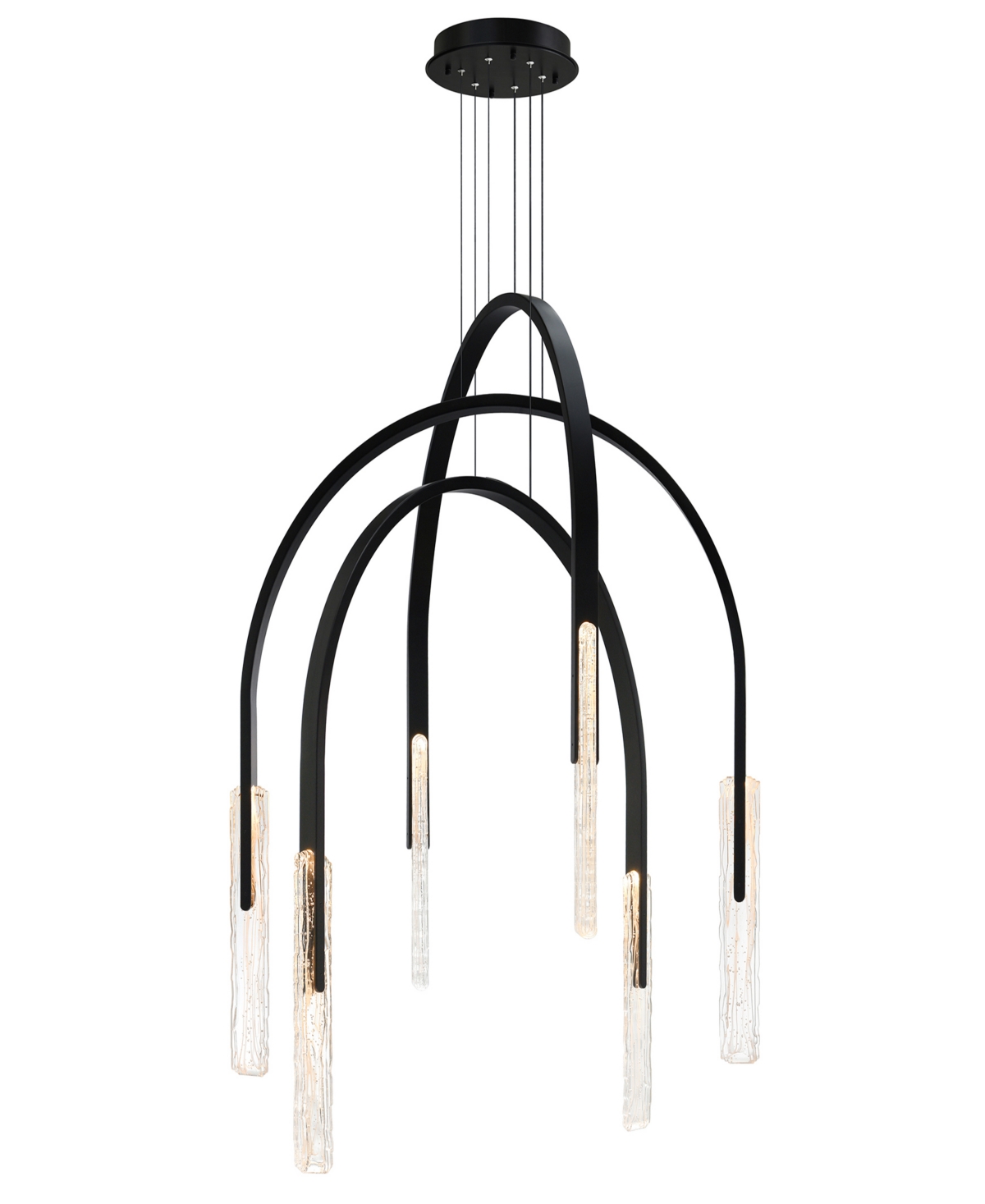 Click here for Cwi Lighting Curva 38 Metal Chandelier - Black prices