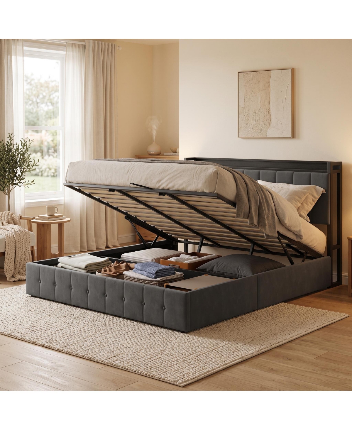 Click here for Gaomon King Bed Frame with Lift Up Storage  Bed wi... prices