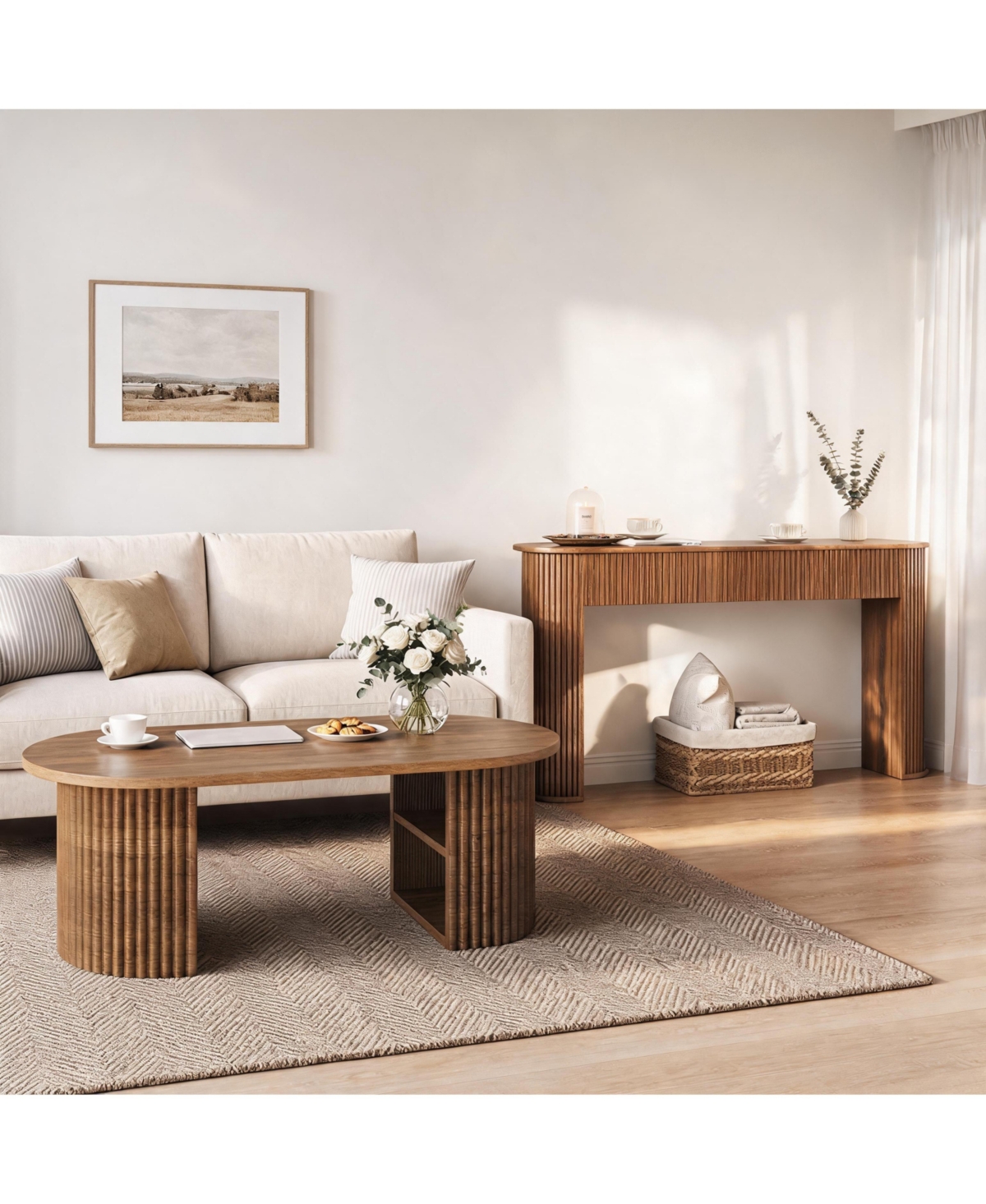 Click here for Gaomon Living Room Furniture Set of 2 Fluted Conso... prices
