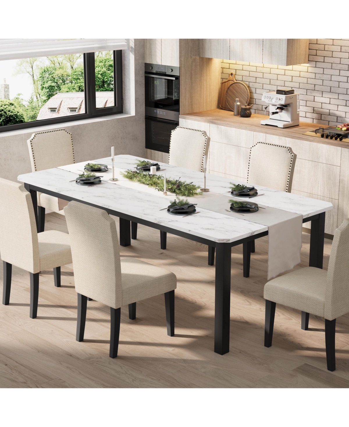 Click here for 78.7 Industrial Dining Table for 8-10 - Sturdy Met... prices