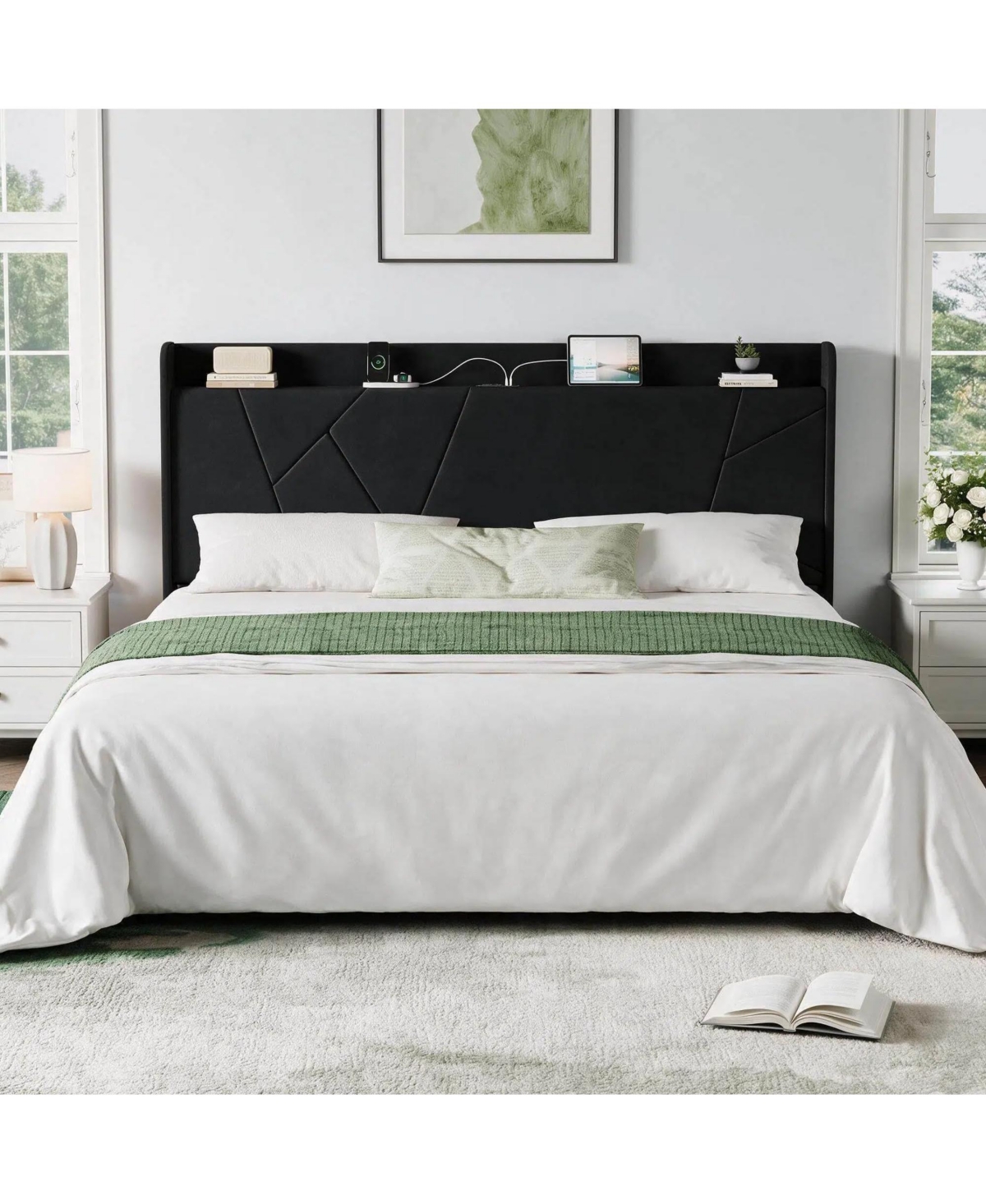 Click here for Bed Frame with Storage Headboard and Charging Stat... prices