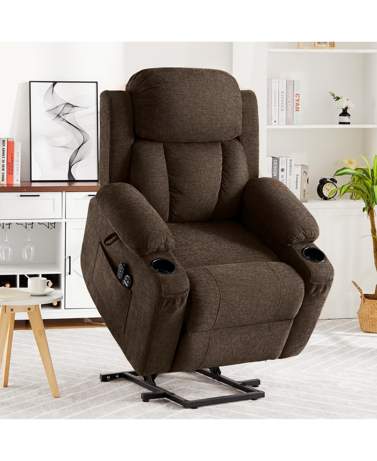 Click here for Oversized Chenille Power Lift Recliner with Heat... prices