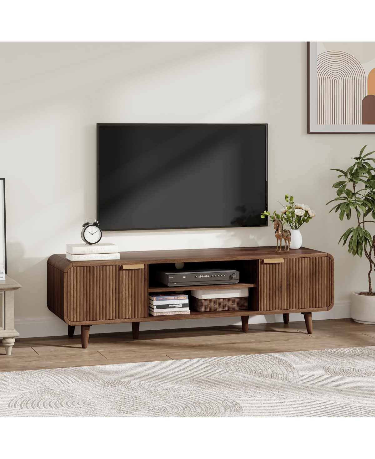 Click here for Mid-Century Media Console with Fluted Panel Doors... prices