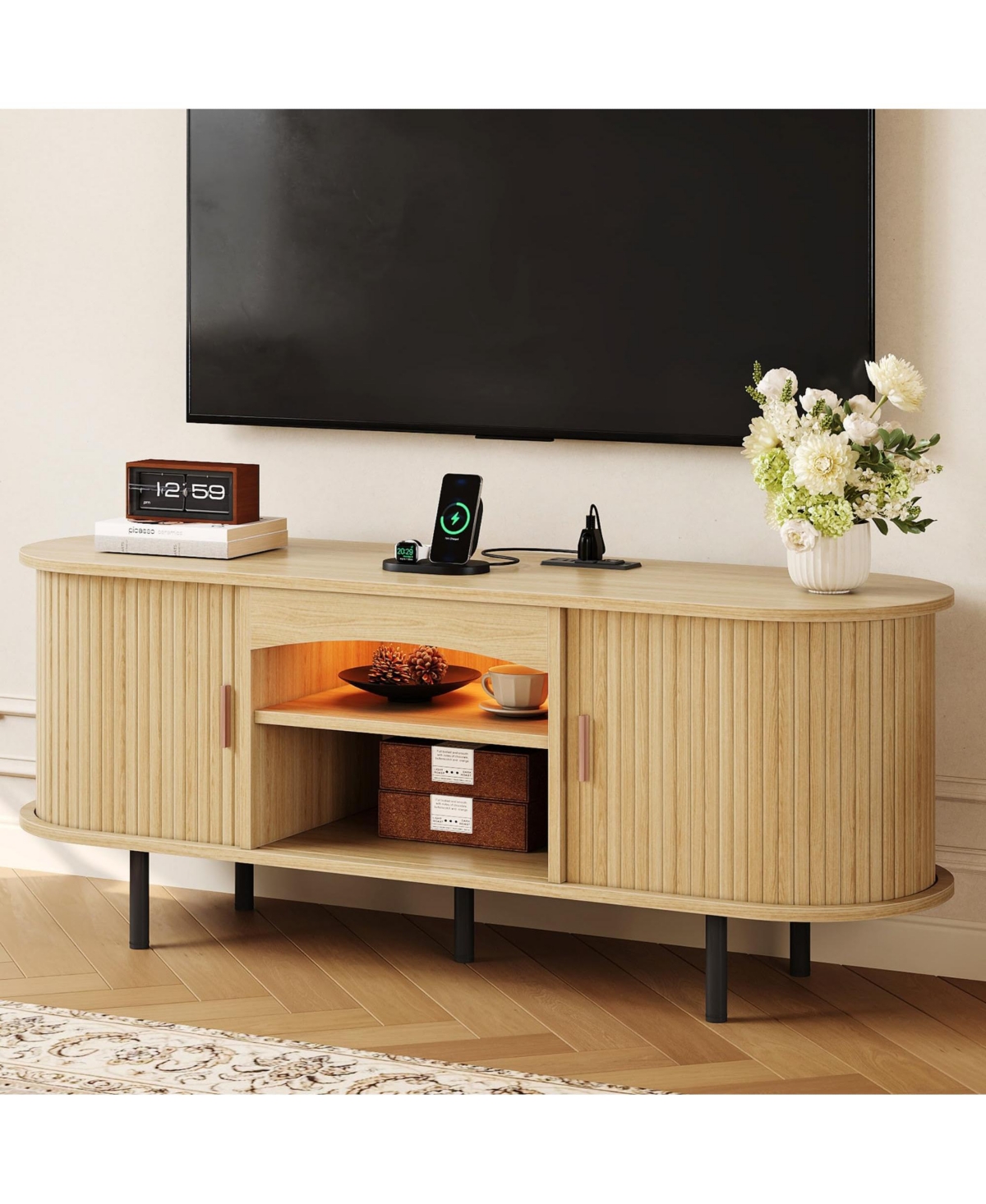 Click here for 55Fluted Tv Stand TVs Up to 65  Century Media Cons... prices