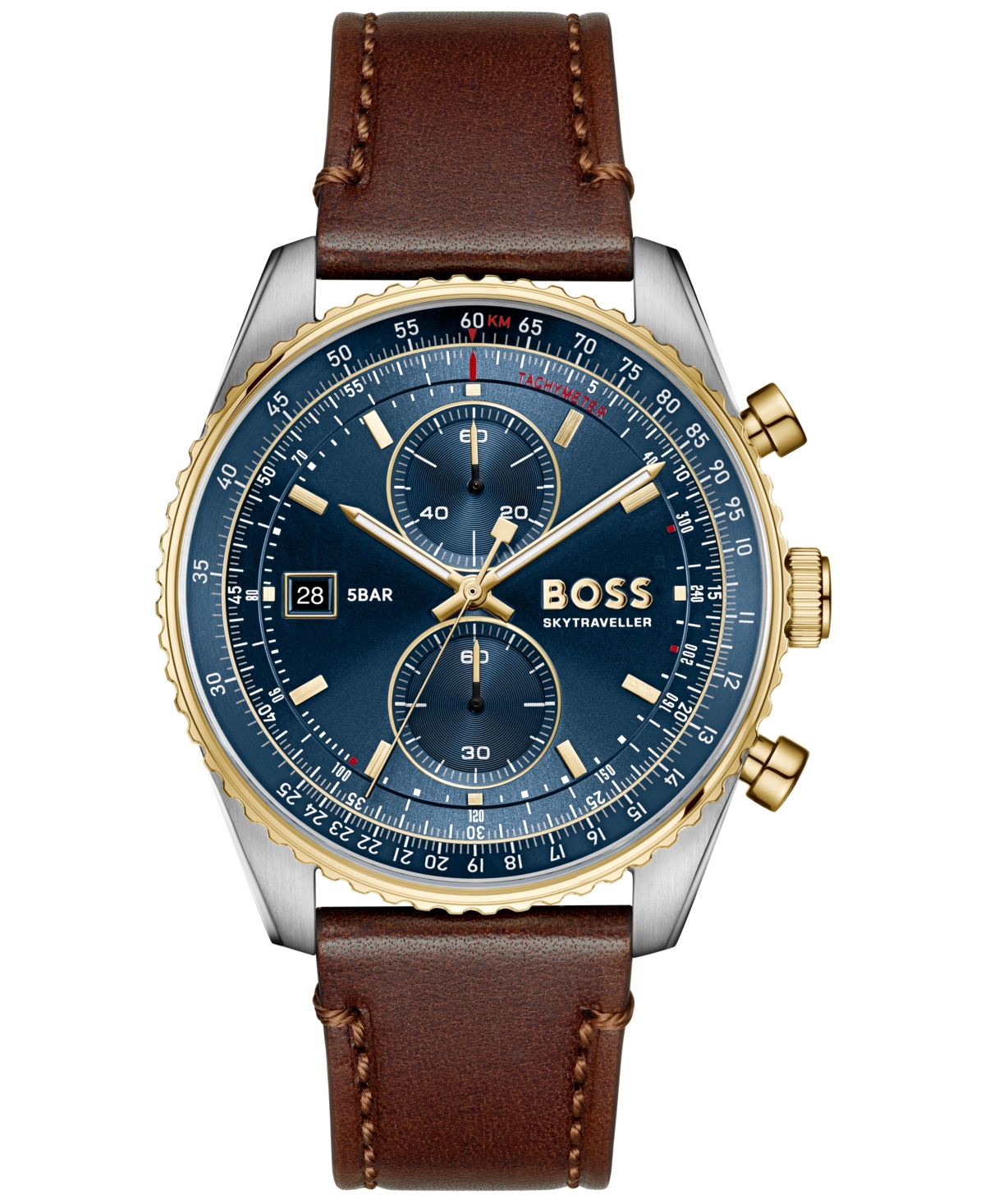 Click here for Hugo Boss Mens Skytraveller Quartz Chrono Brown Ca... prices