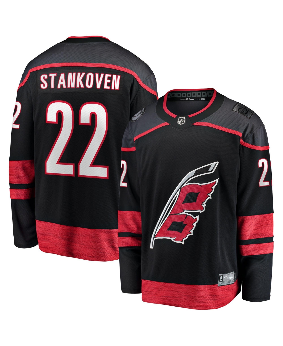 Click here for Fanatics Mens Logan Stankoven Black Carolina Hurri... prices