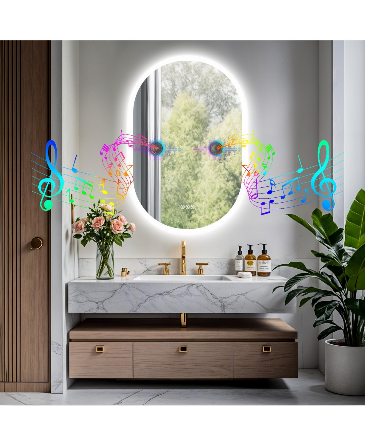 Click here for Luvodi Oval Led Bathroom Wall-Mounted with Bluetoo... prices