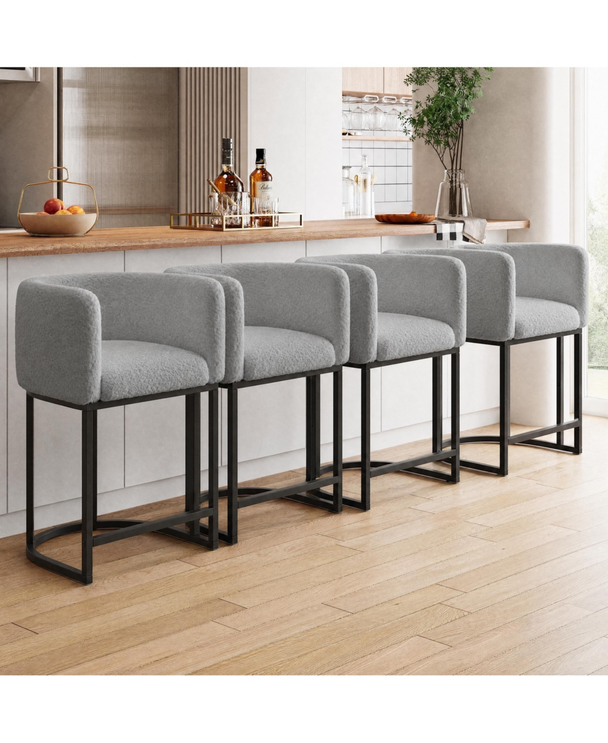 Click here for homfan Set of 4 Counter Height Bar Stools - Modern... prices