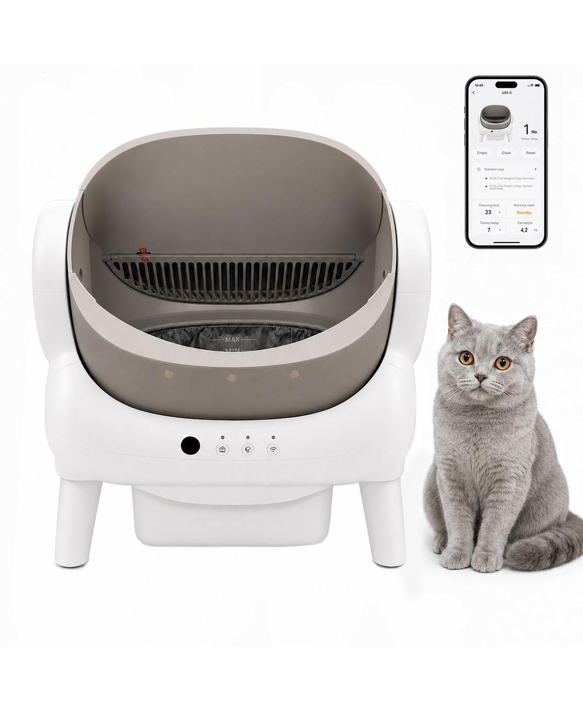 Click here for Cumrige WiFi Self-Cleaning Litter Box for Multiple... prices