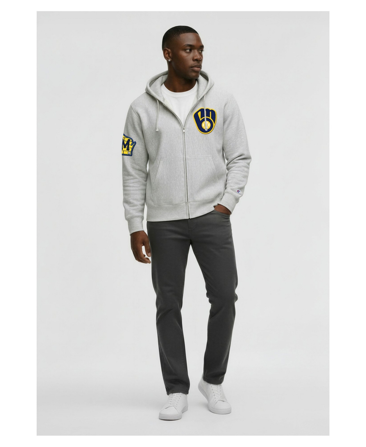 Click here for Champion Mens Gray Milwaukee Brewers Reverse Weave... prices