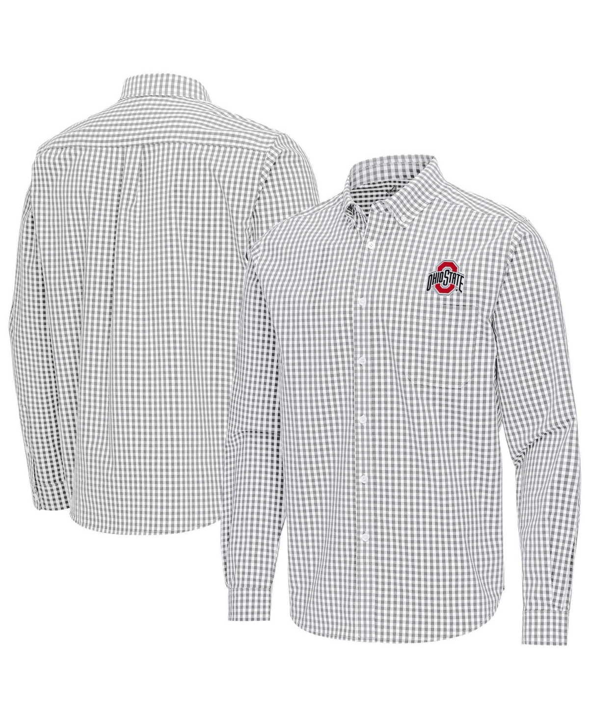 Click here for Antigua Mens Gray Ohio State Buckeyes Ellis Woven... prices