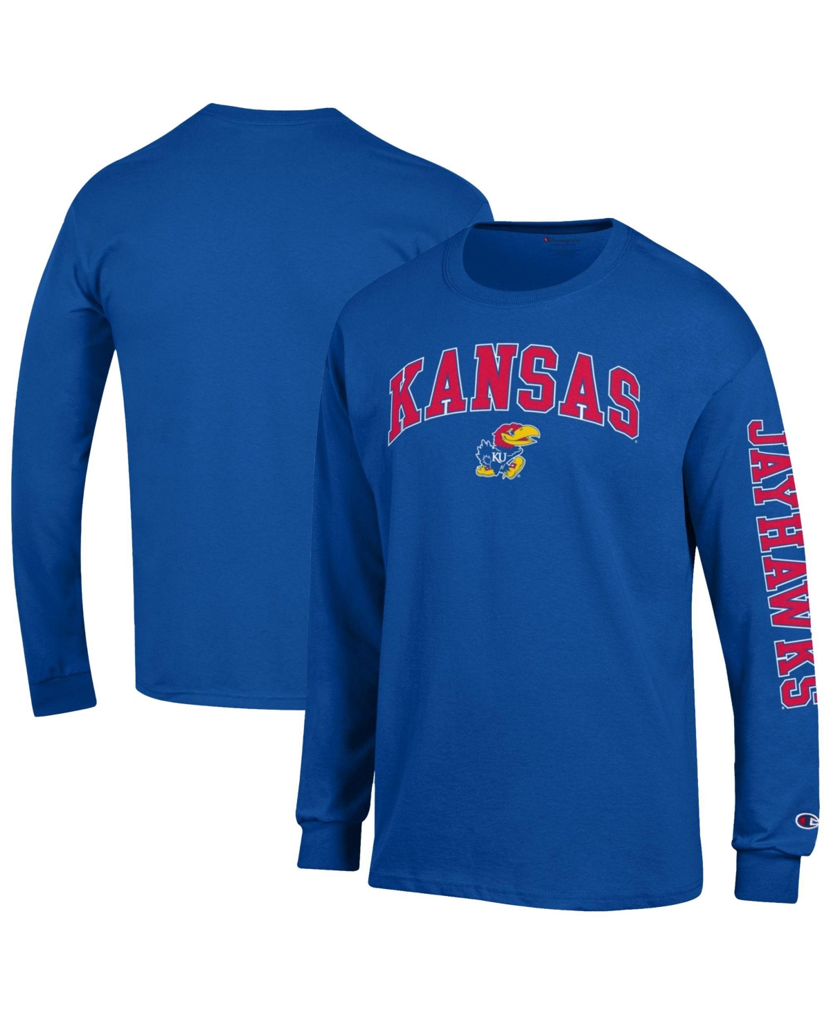 Click here for Champion Mens Royal Kansas Jayhawks Arch Over Logo... prices