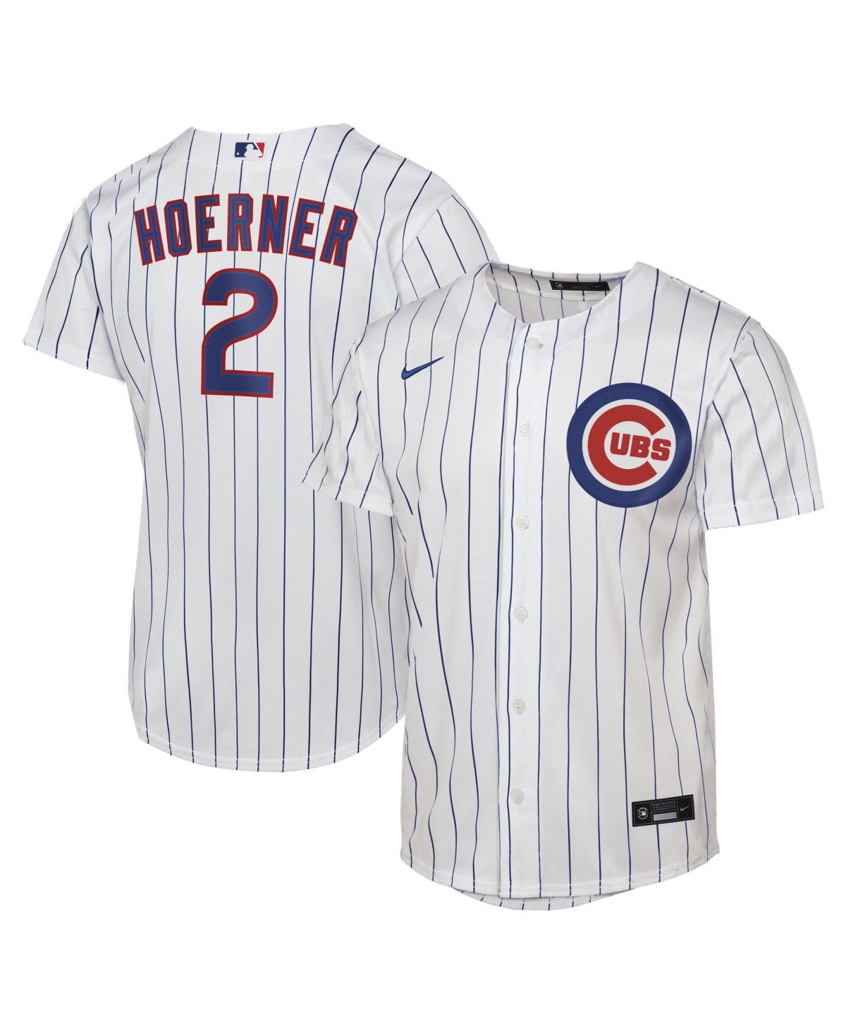 Click here for Nike Mens Nico Hoerner White Chicago Cubs Home Rep... prices